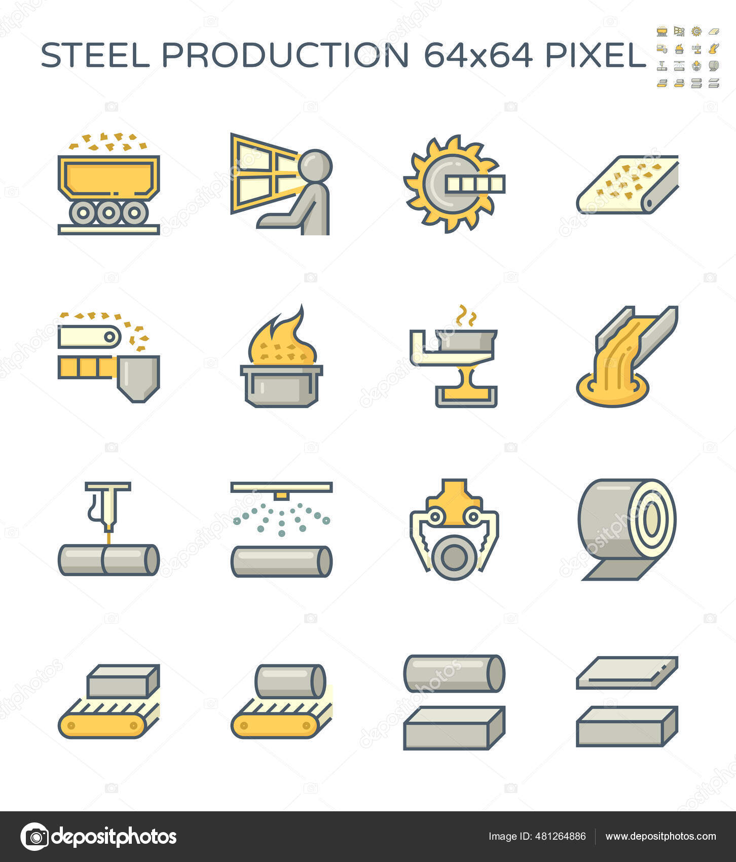 Metallurgy Production Industry Vector Icon Steel Mill Steelworks ...