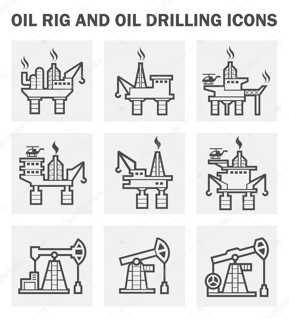 Oil rig icons Stock Vector Image by ©roncivil #86958660