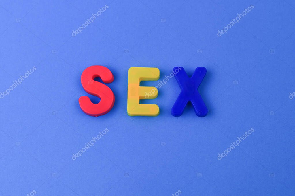 La Palabra O Texto Sexo Escrito En El Alfabeto Con Letras De Colores En