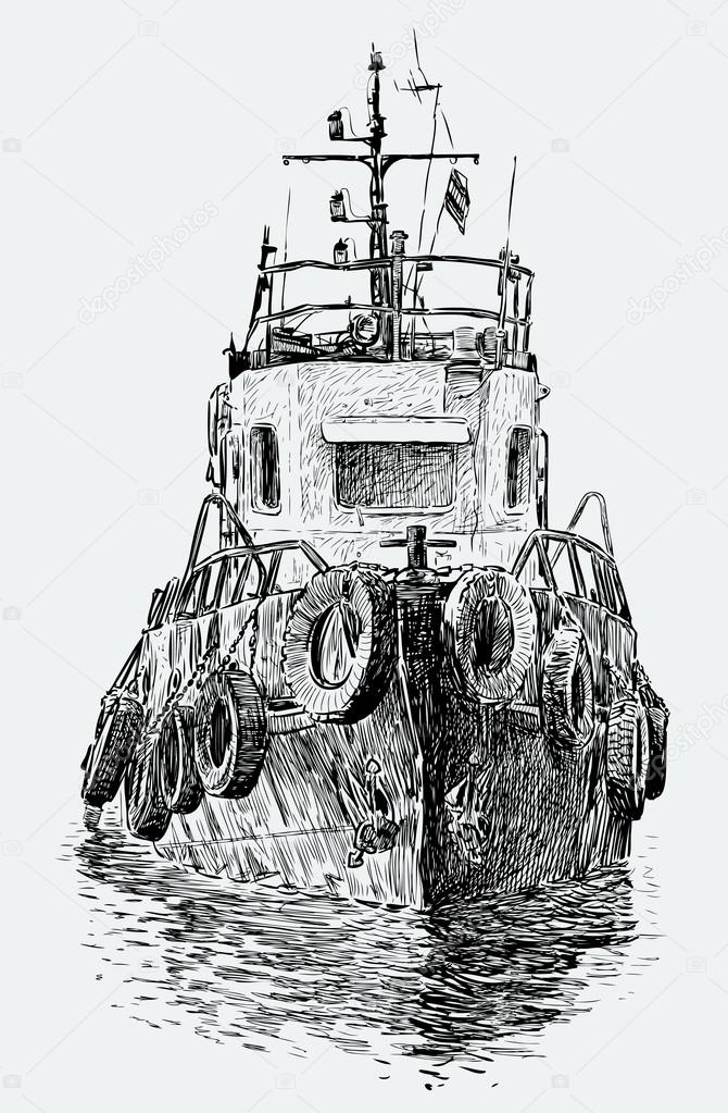 Tugboat Stock Vector by ©alekseimakarov 79662804 Tugboat Stock Vector by ©alekseimakarov 79662804