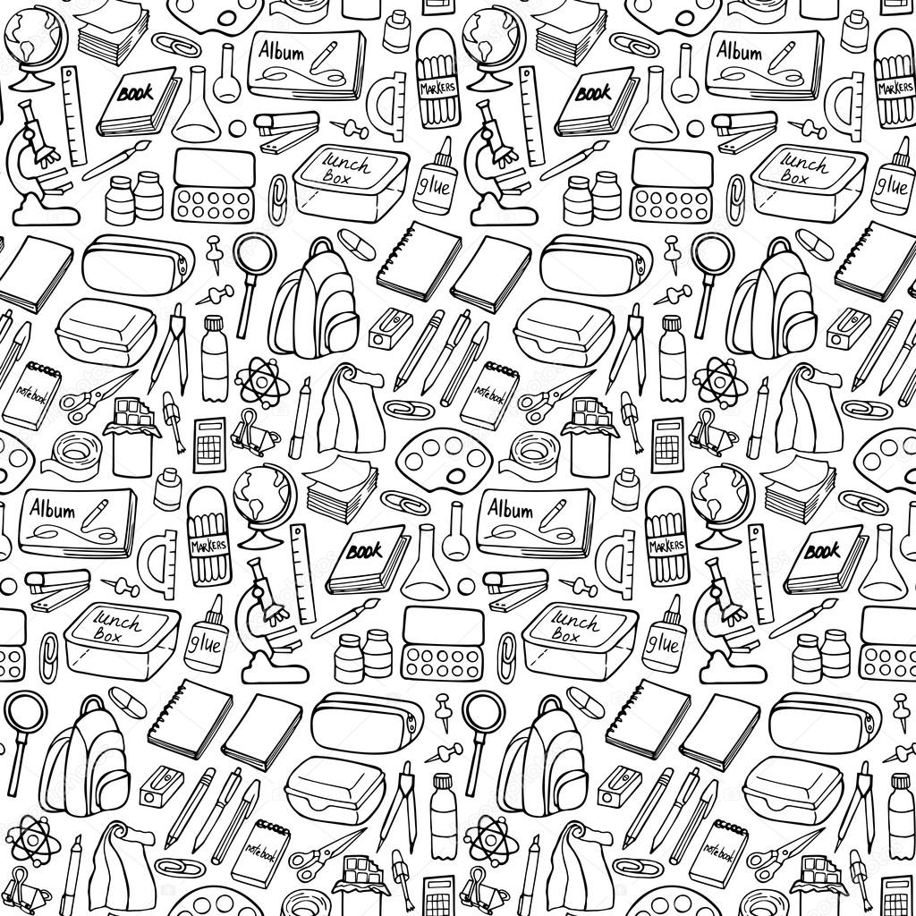 School doodle seamless pattern Stock Vector Image by ©KronaLux #113473118