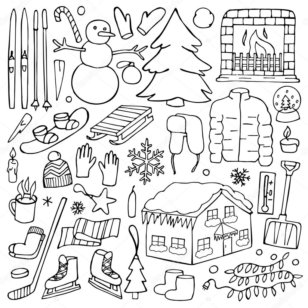 Winter doodle set Stock Vector Image by ©KronaLux #119483040