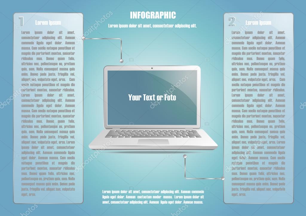 Infographic with laptop and 2 options Stock Vector by ©KronaLux 81361146