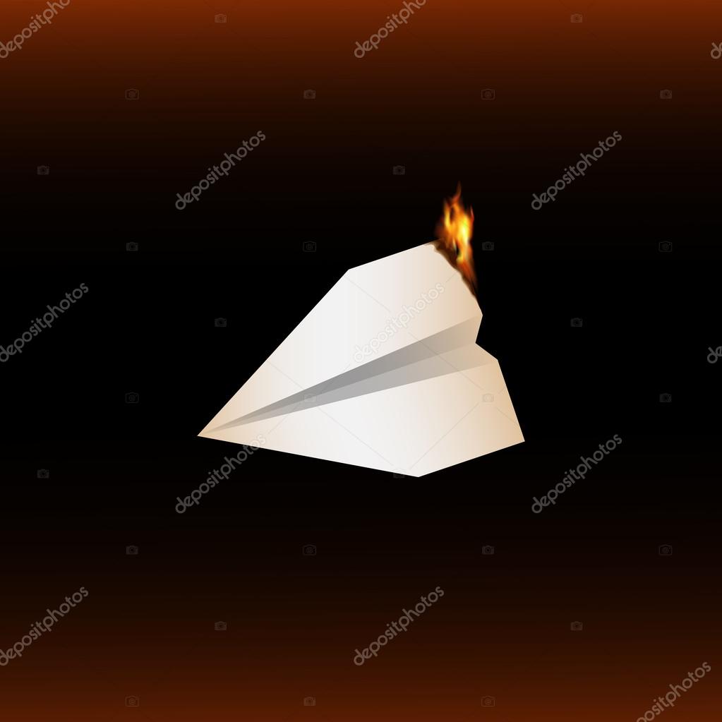 Burning paper plane Stock Vector Image by ©KronaLux #82427434