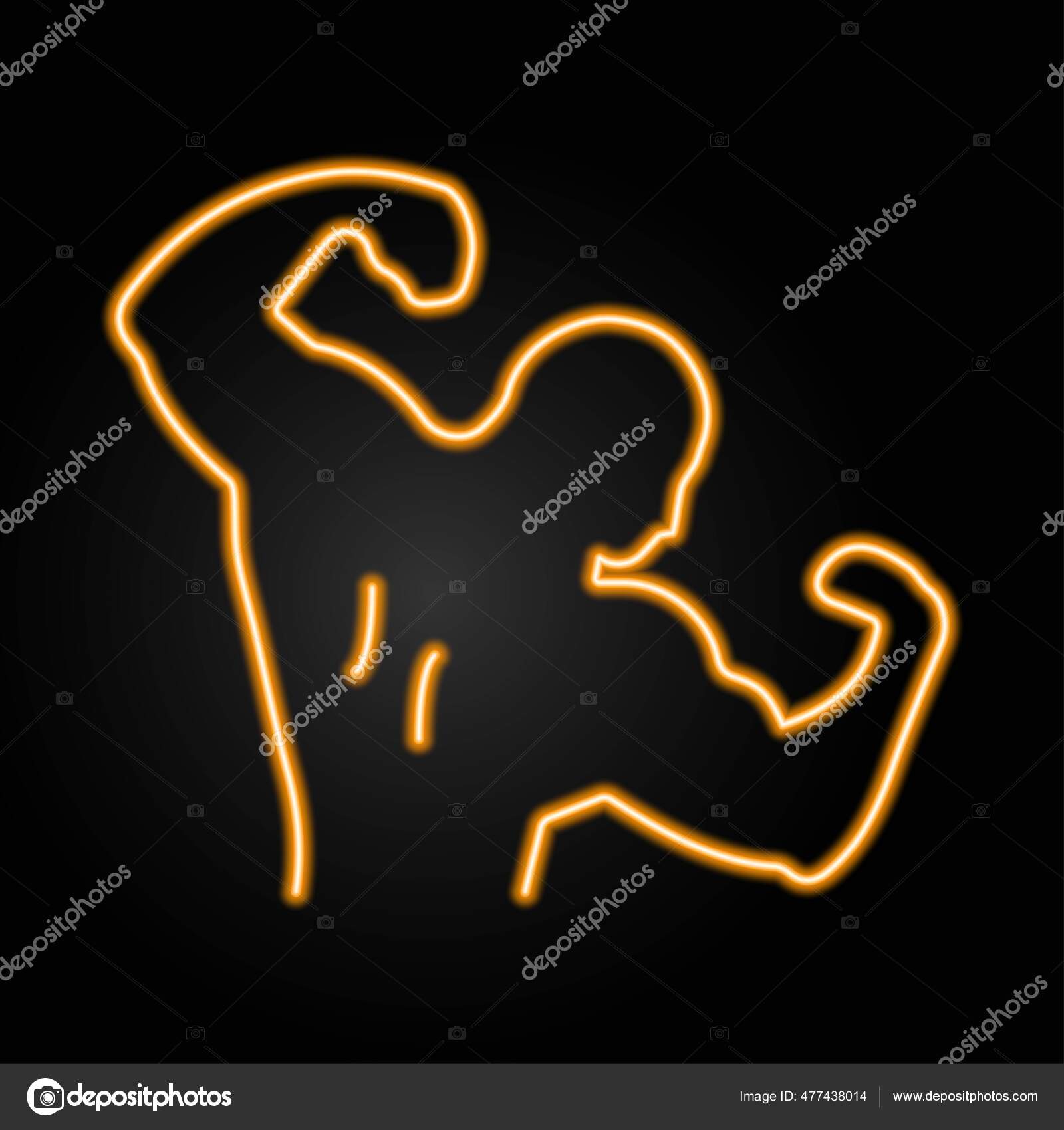 Bodybuilder Neon Sign Modern Glowing Banner Design Colorful Modern ...