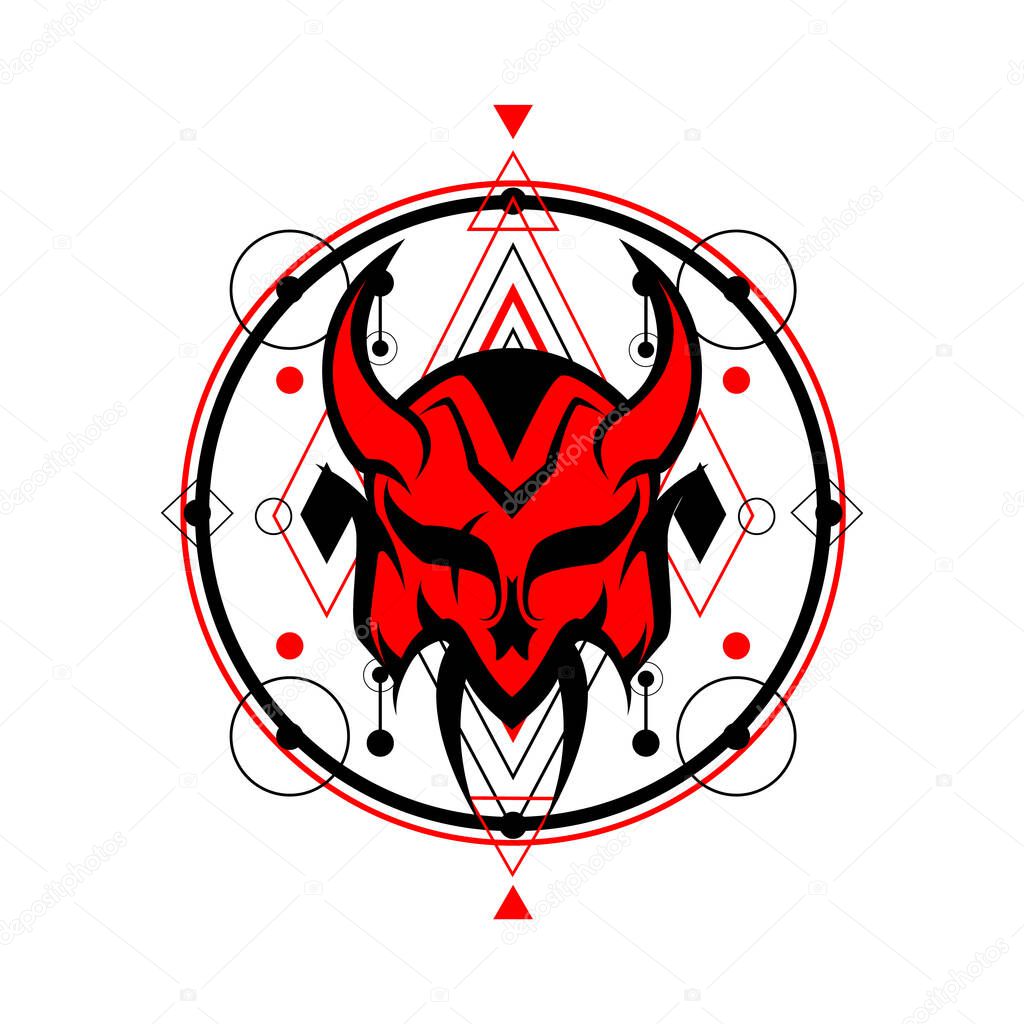 Geometría sagrada del diablo en fondo blanco, puede utilizar para el ...