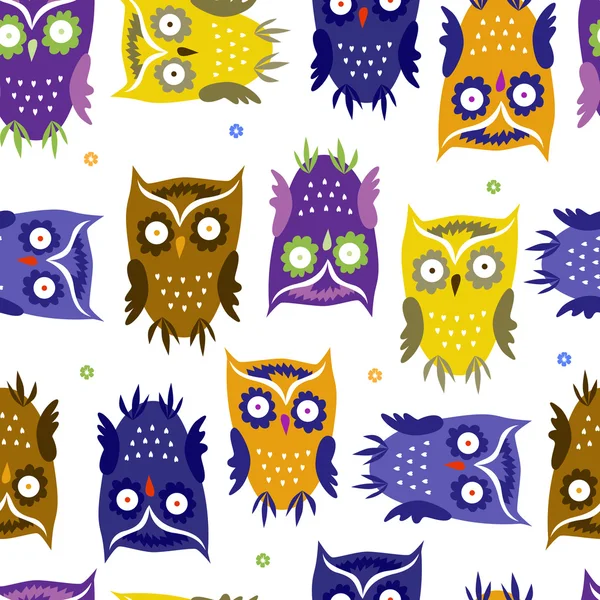 Beautiful seamless pattern with cute owls. Seamless background can be ...