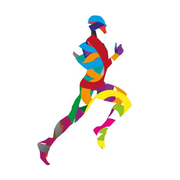 Abstract colorful runner silhouette Vector Art Stock Images | Depositphotos