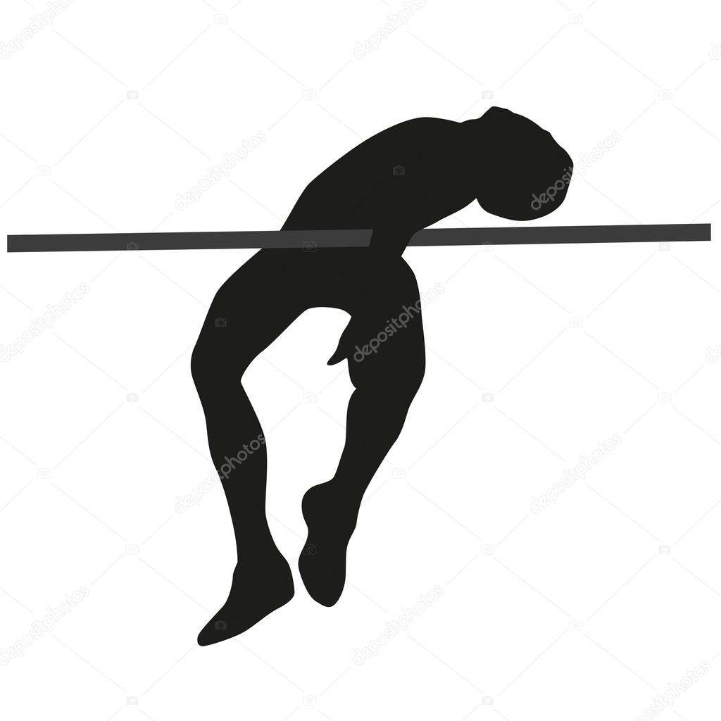 High jump silhouette — Stock Vector © msanca #75548617