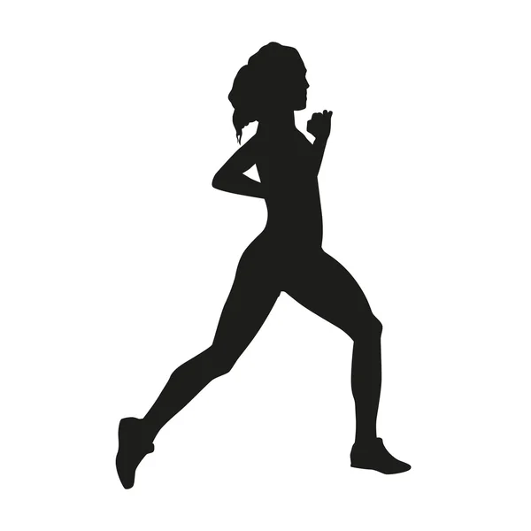 Vector running woman silhouette — Stock Vector © msanca #75549403