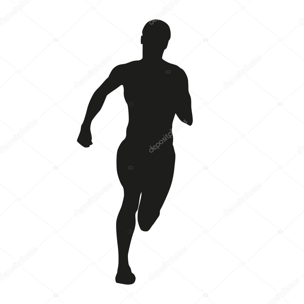 Sprinting woman. Vector silhouette Stock Vector by ©msanca 82565974
