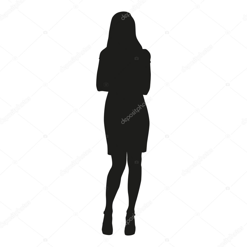 Woman silhouette with folded arms Stock Vector Image by ©msanca #82566214