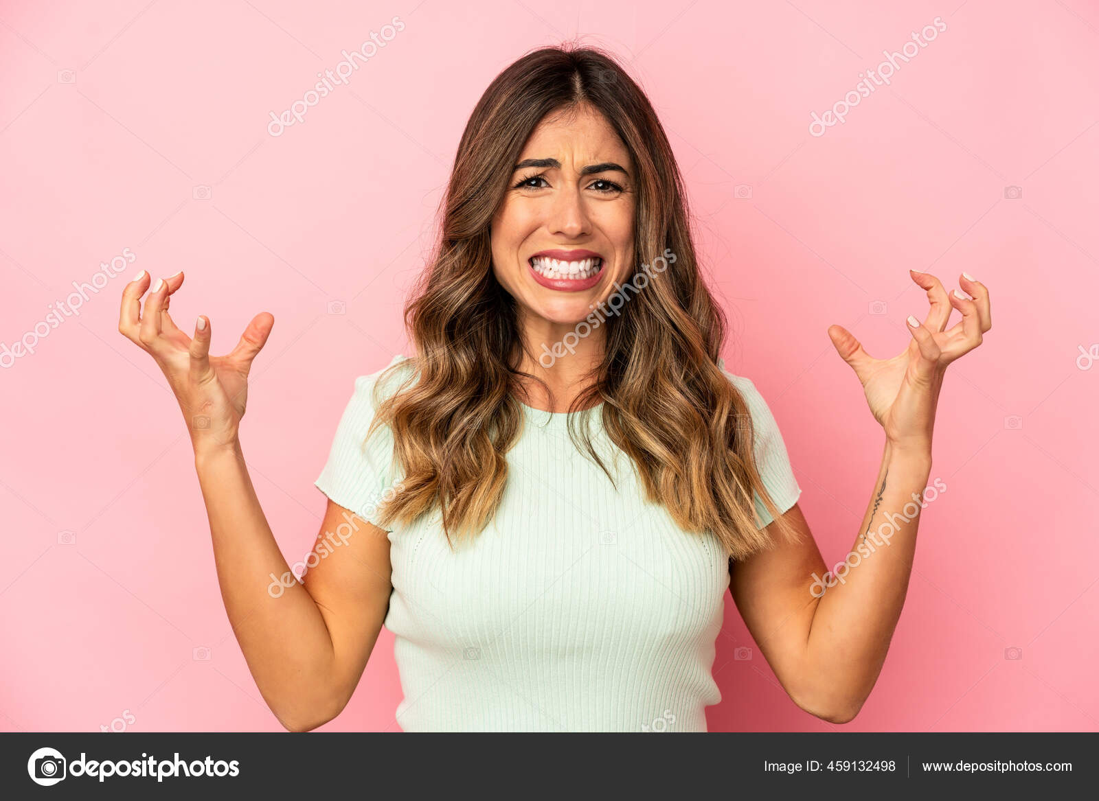 Young Caucasian Woman Isolated Screaming Rage — Stock Photo ...