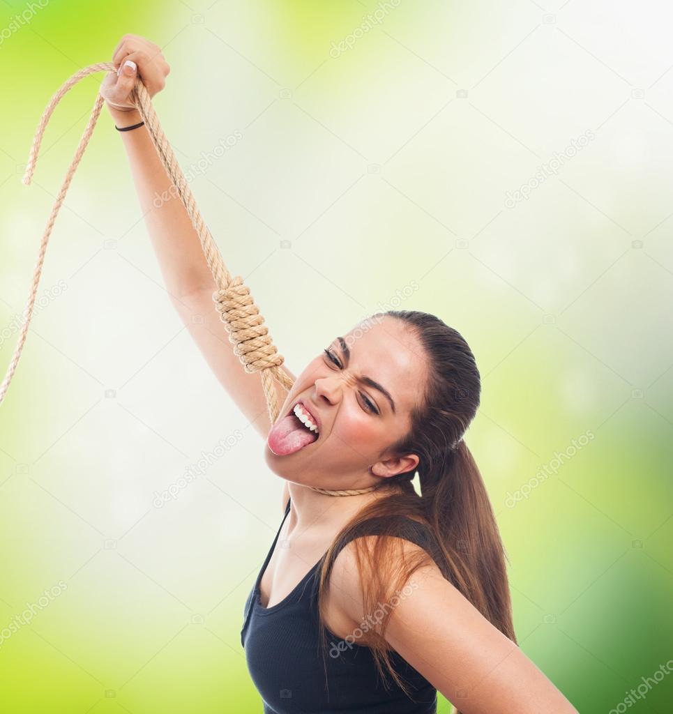 Woman hanging with a rope Stock Photo by ©AsierRomeroCarballo 66617239