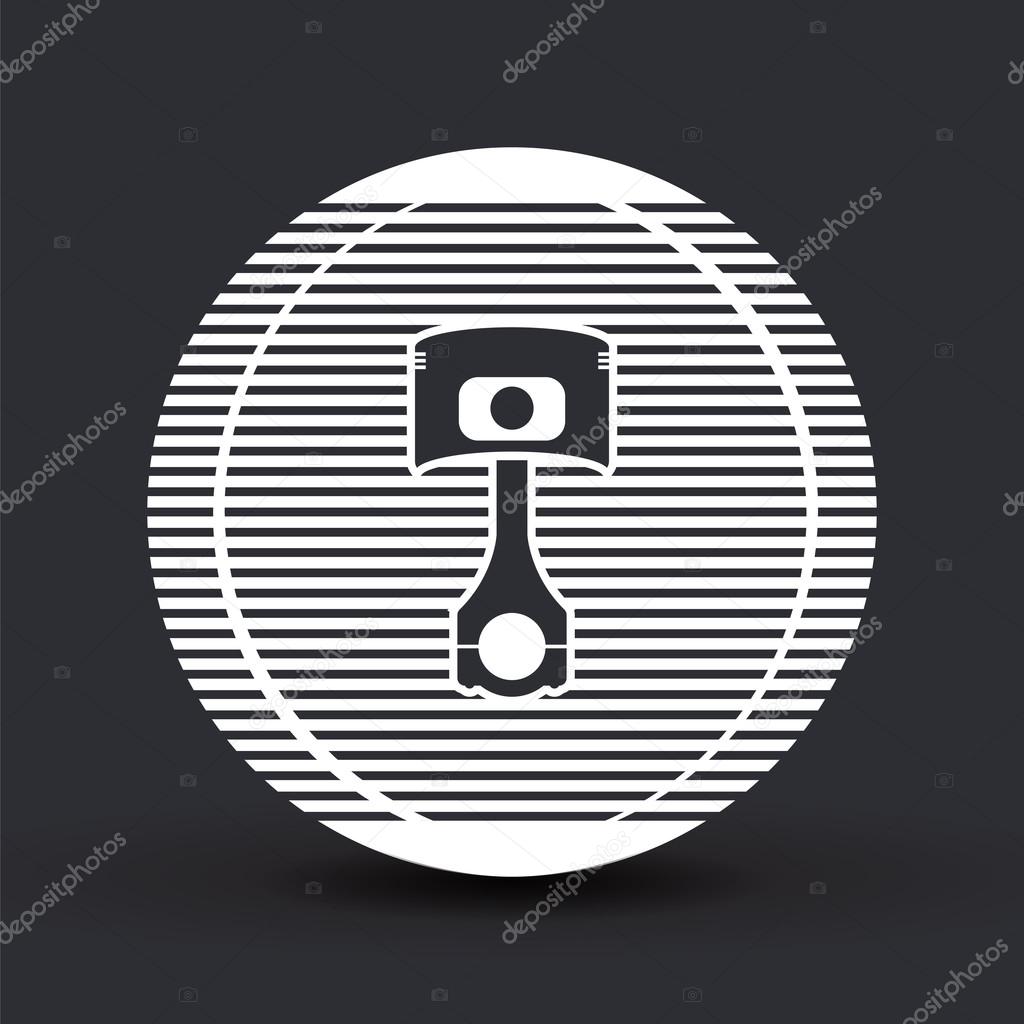 Piston and conrods icon. Flat design style. — Stock Vector © Weikraft88 ...