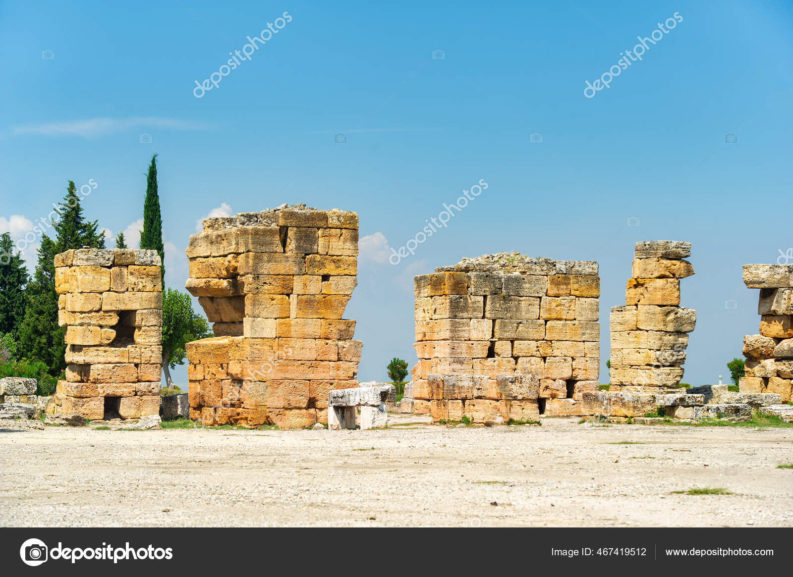 Ancient Ruins Hierapolis Pamukkale Turkey Stock Photo by ©Lobachad ...