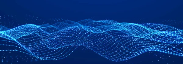 Digital wave with many dots. Abstract backdrop of dynamic wave ...