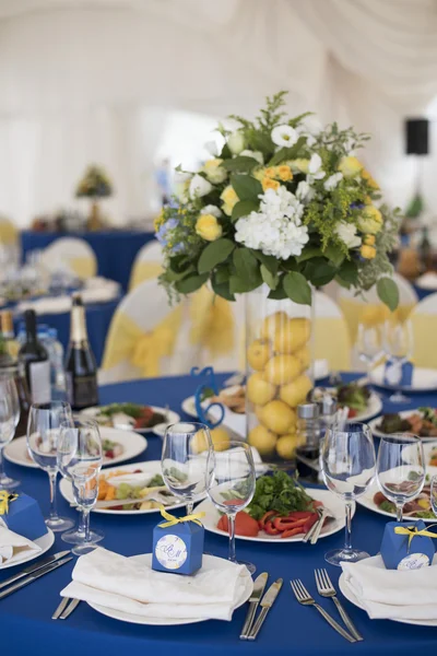 Royal Blue And Yellow Wedding Centerpieces