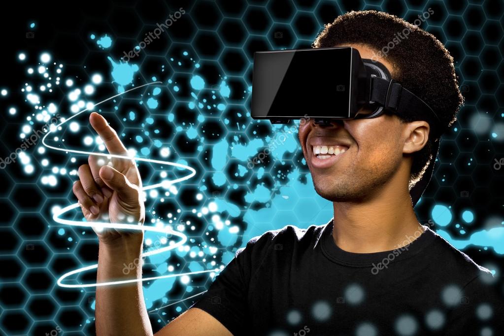 Man wearing Virtual Reality headset — Stock Photo © innovatedcaptures ... Man wearing Virtual Reality headset — Stock Photo © innovatedcaptures ...