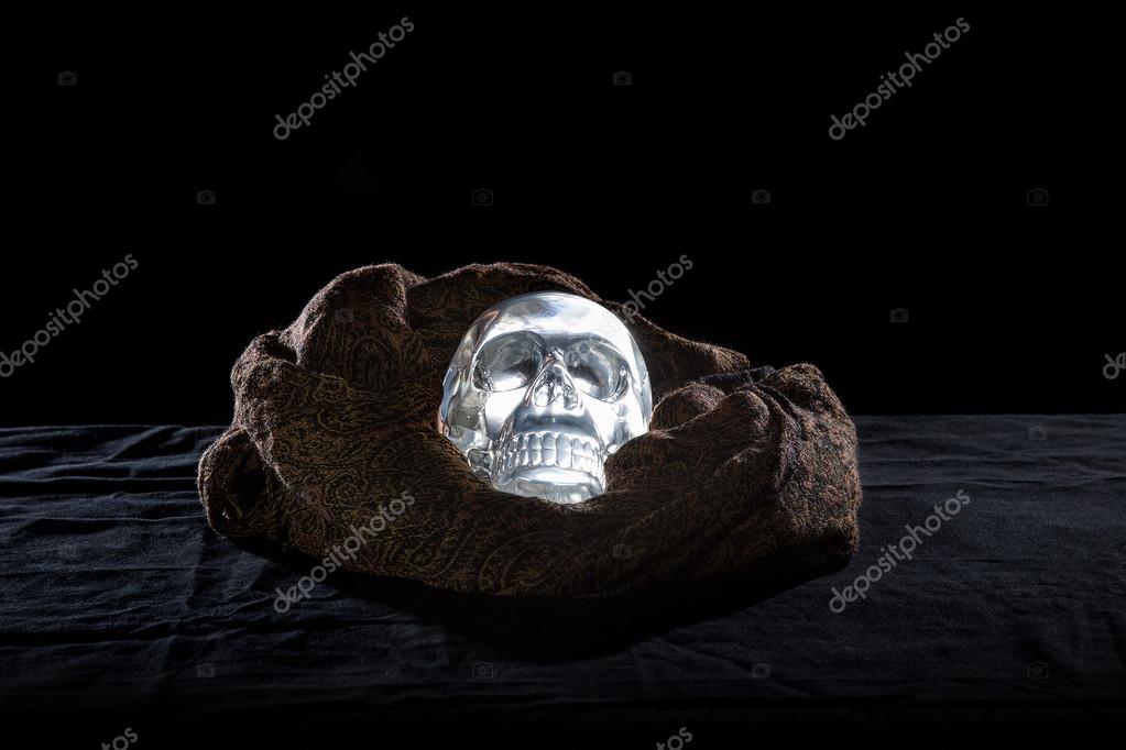 Crystal Skull on Black Background — Stock Photo © innovatedcaptures ...
