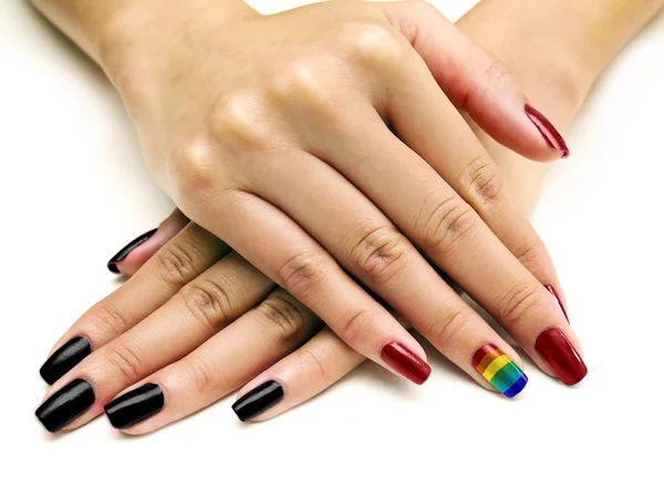 LGBTQ pride rainbow nail art — Stock Photo © innovatedcaptures #81628004