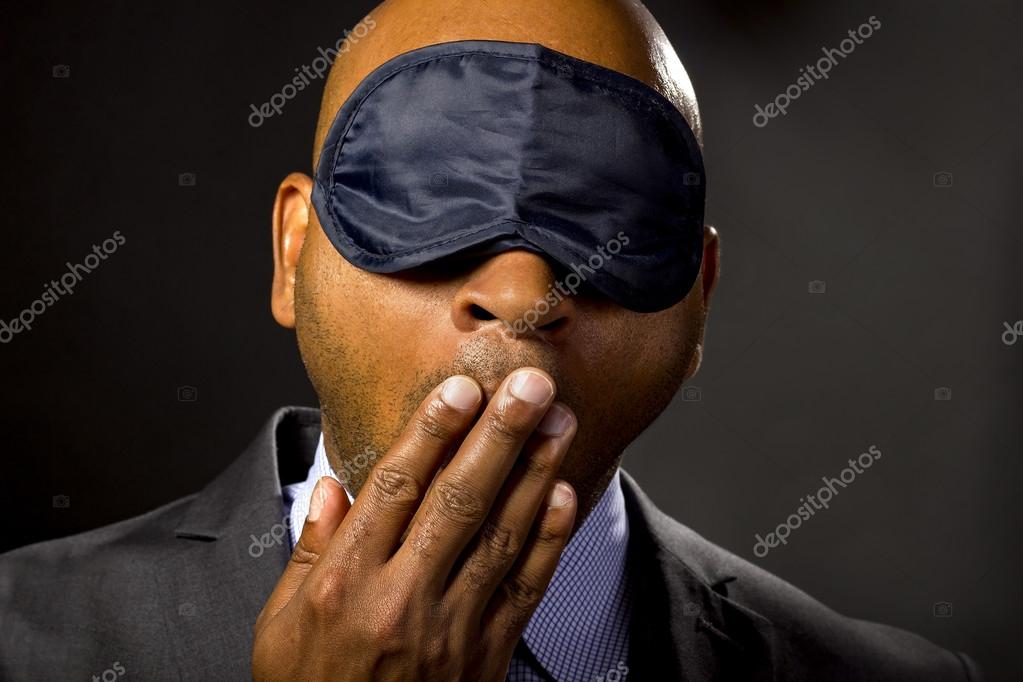 Businessman wearing eye mask — Stock Photo © innovatedcaptures #81628072