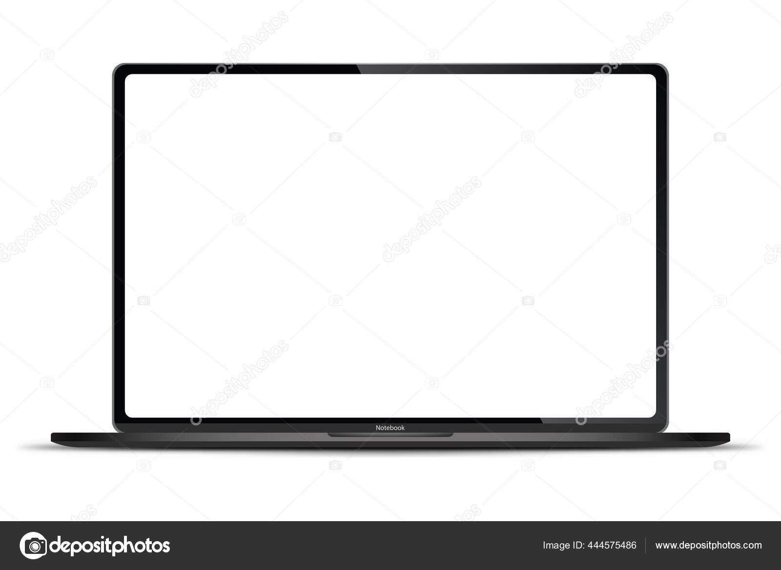 Realistic Dark Notebook with Transparent Screen Isolated. Laptop. Open ...