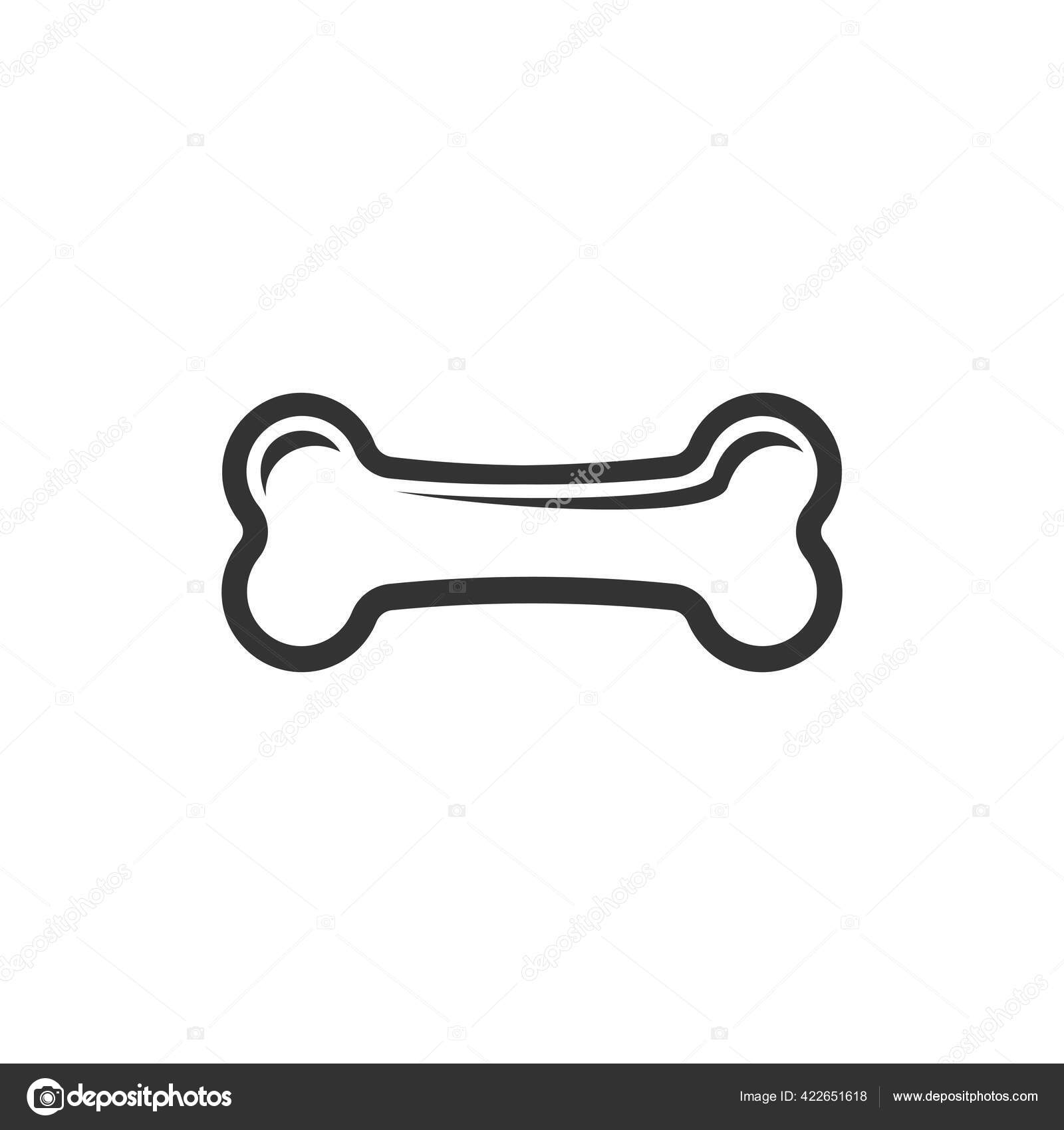 Simple Basic Bone Icon Outline Highlight Design Flat Vector Art Stock ...