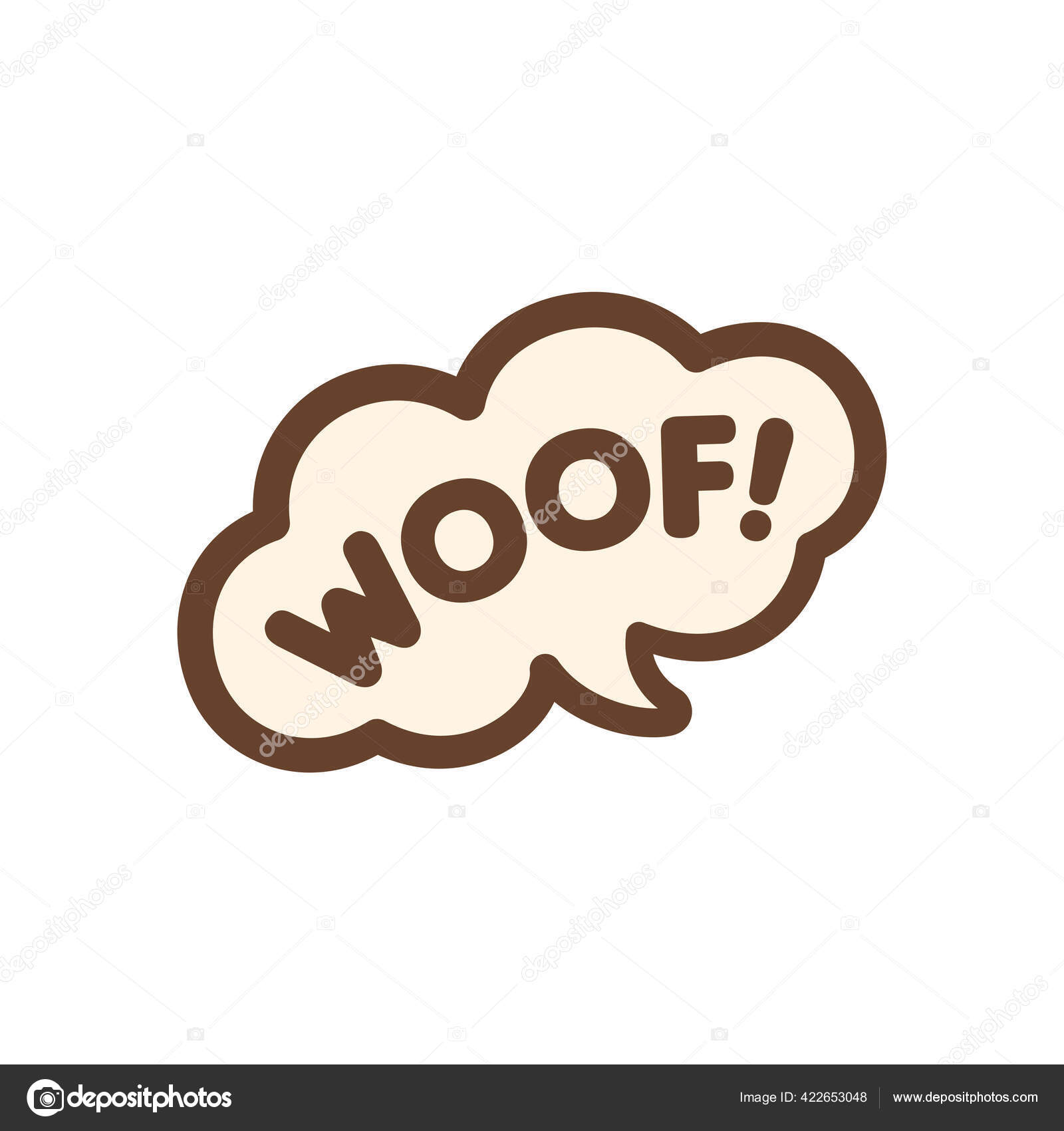 Woof Text Speech Bubble Balloon Cartoon Comics Dog Bark Sound Stock ...