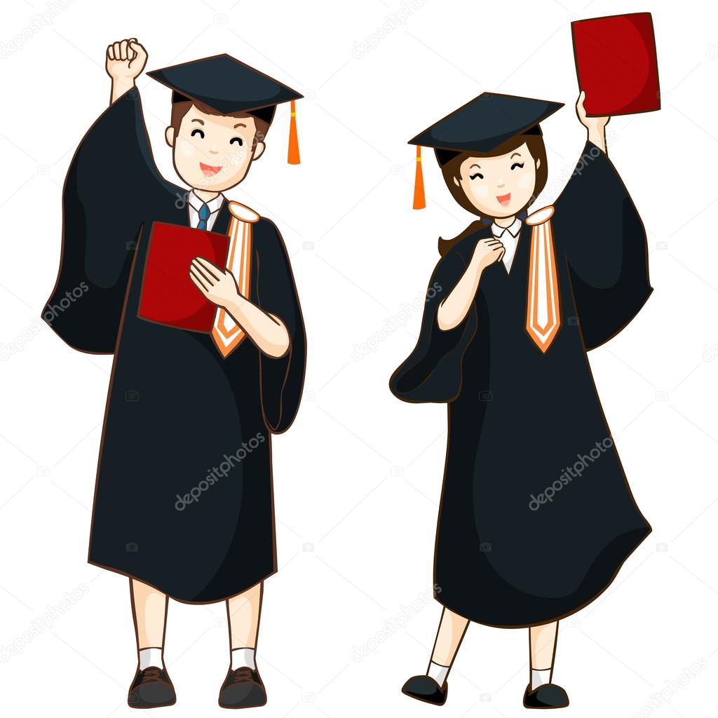 Boy and girl graduate from high school vector Stock Vector Image by ...