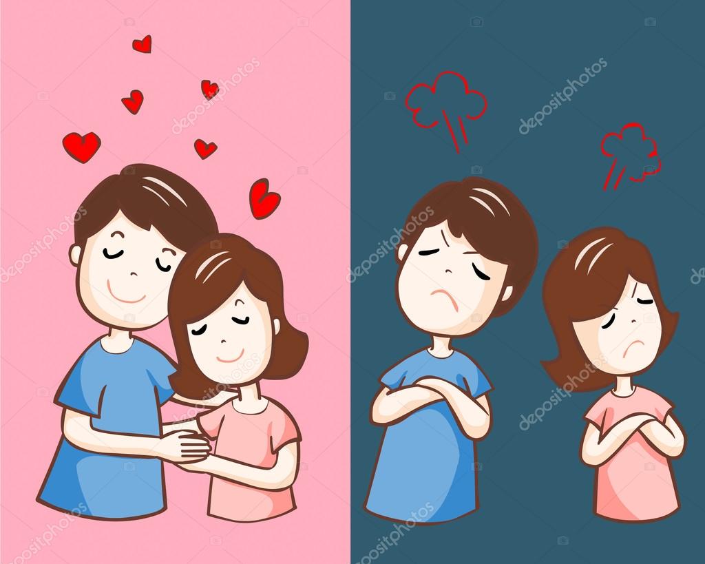 cambio de pareja relación dibujos animados vector ilustración 2023
