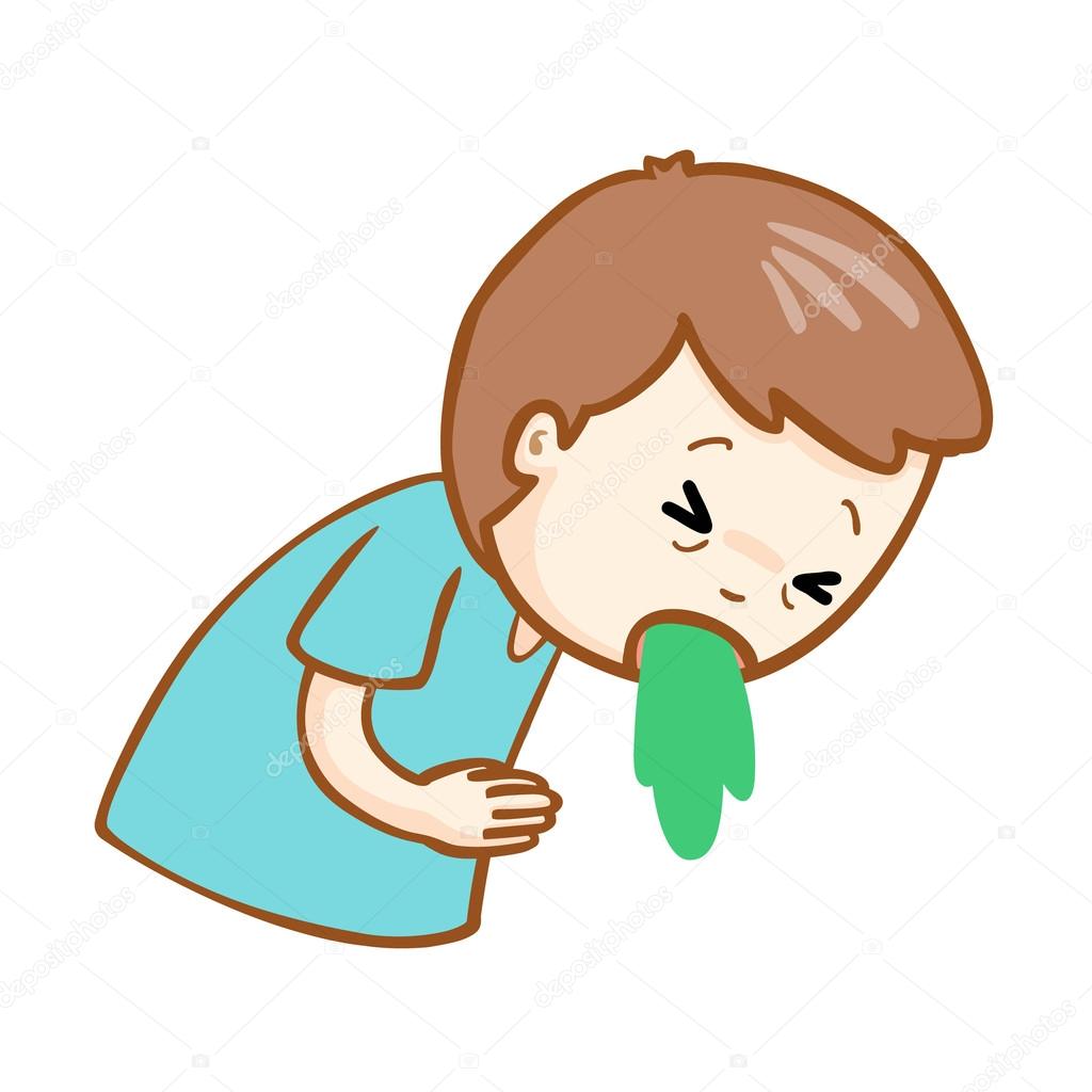 hombre enfermo vómitos vector de dibujos animados 2024