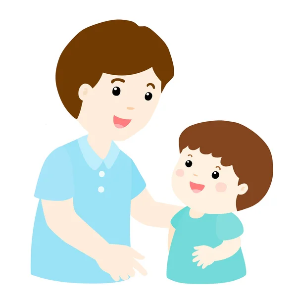dad talk to his son gently cartoon vector — Stock Vector © Onontour ...