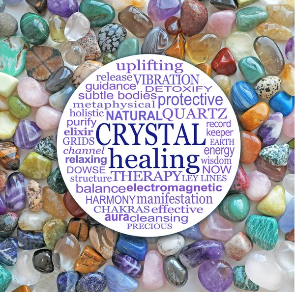 Beautiful Crystals Circular Crystal Healing word cloud - a border of ...
