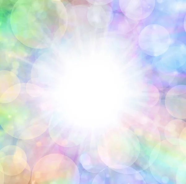 Blue Bokeh Golden Light Flash Background Bright Gold Sun Light — Stock ...