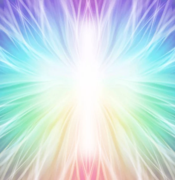 Radiating Rainbow Cross White light background - purple blue green ...