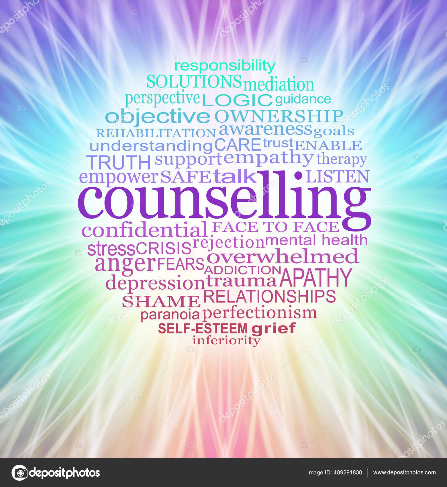 Counselling Word Bubble Banner Background Circle Words Relevant ...