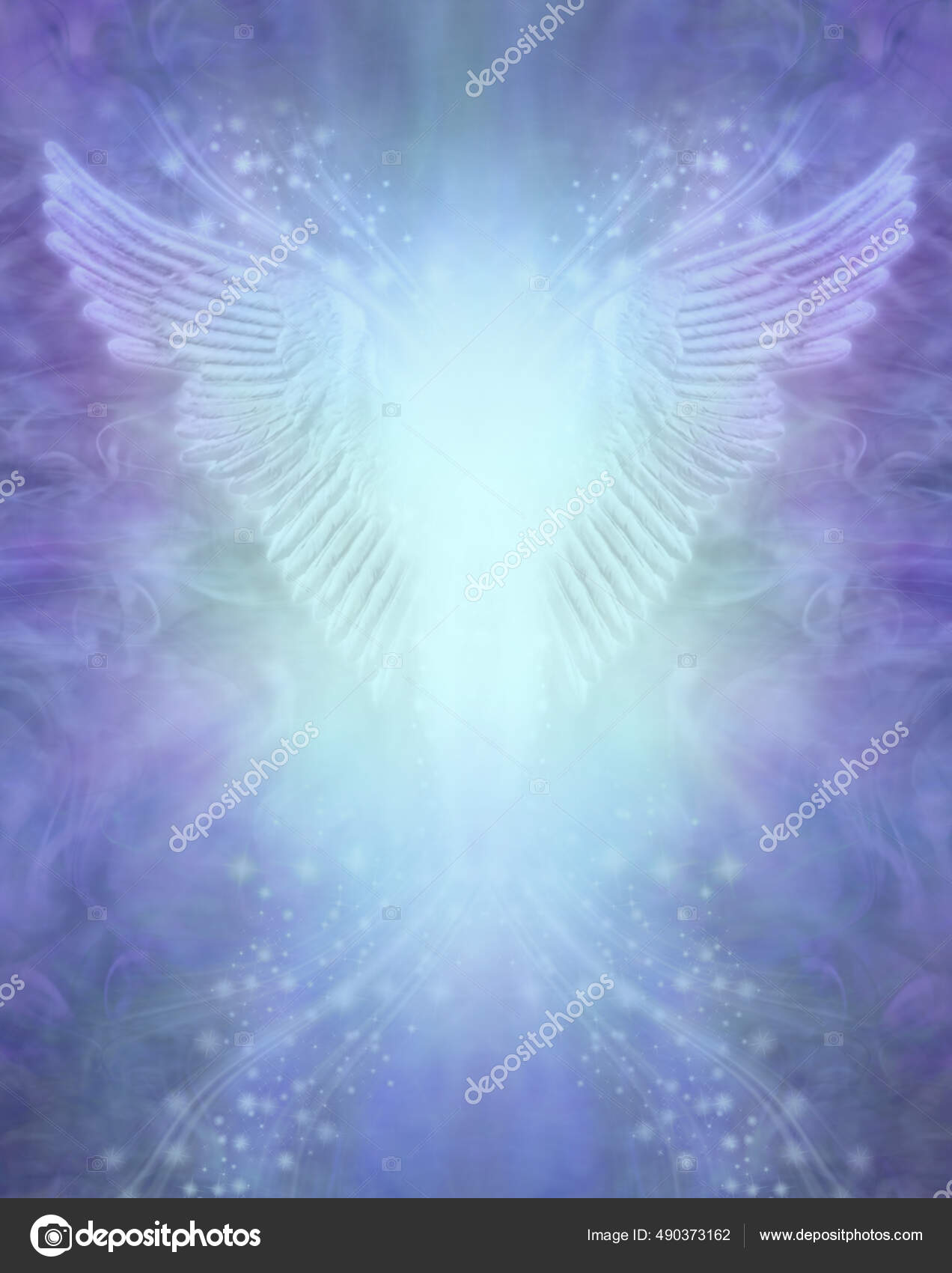 Blue Angel Healing Certificate Award Diploma Background Angel Wings ...