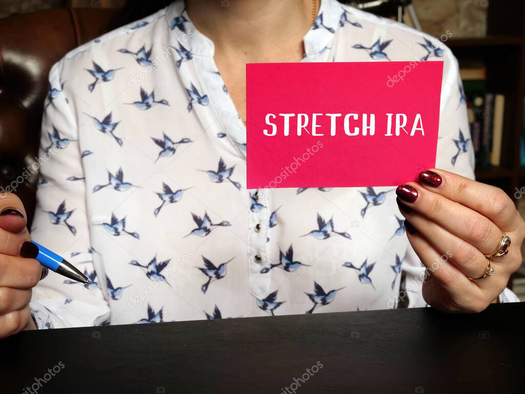 Concepto de negocio que significa STRETCH IRA Cuentas individuales de jubilación con frase en la ...