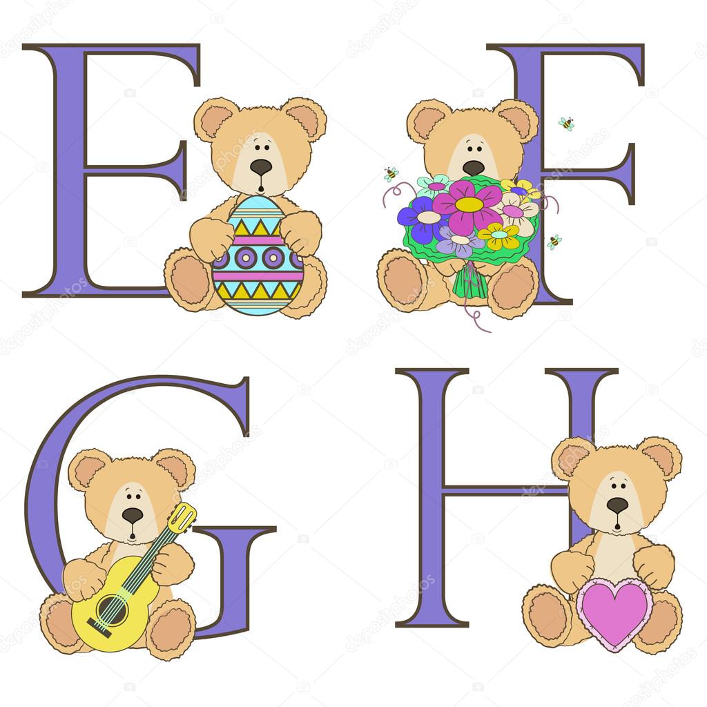 Teddy bear alphabet Stock Vector Image by ©bastinda18 #88599856