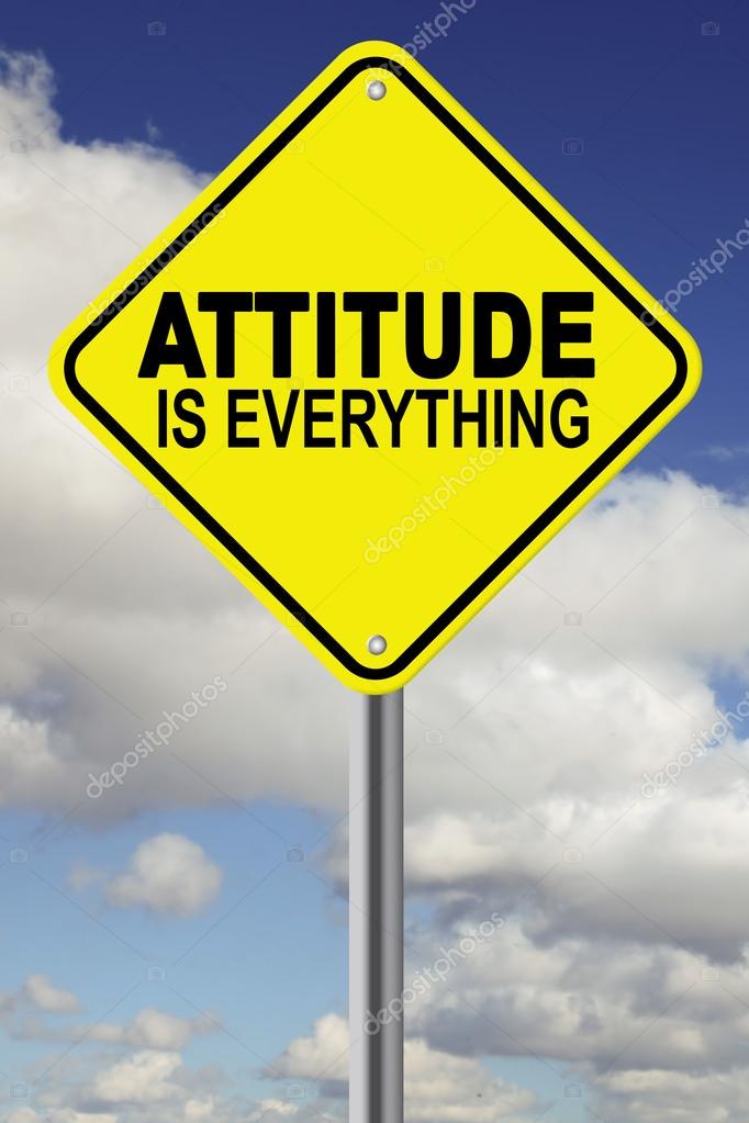 Yellow attitude is everything cautionary road sign Stock Photo by ...