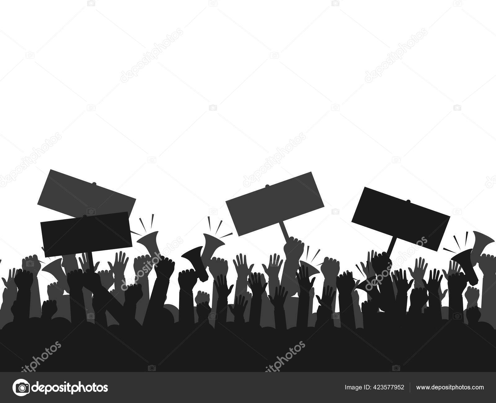 Crowd Protest Silhouette