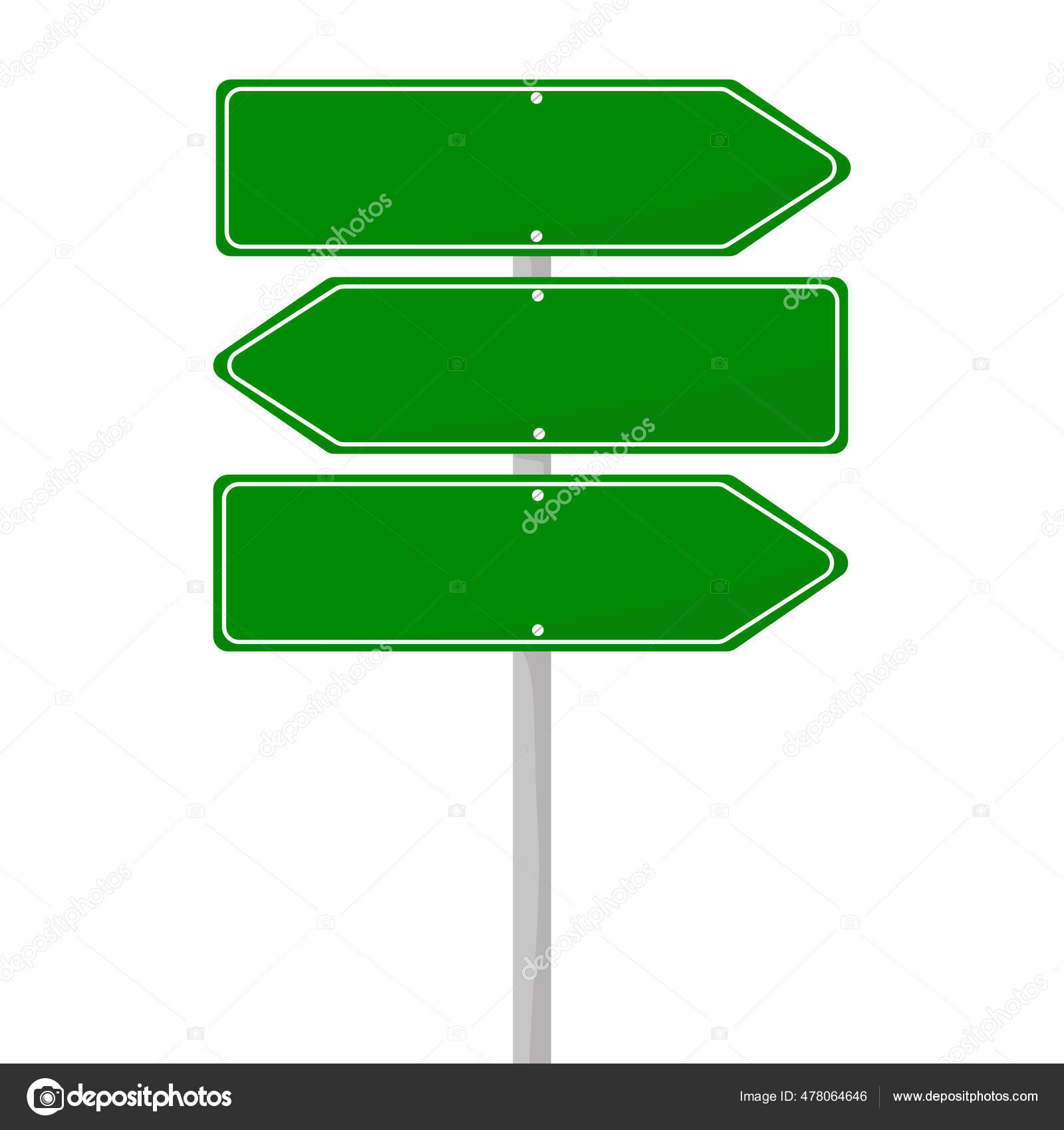 Road Sign Isolated Background Green Traffic Sign Illustration Stock ...