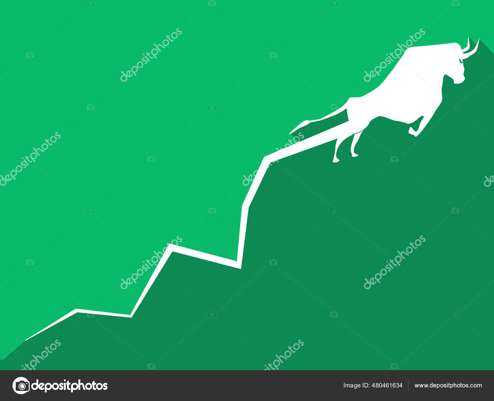 Bull Market Trend Growth Chart Stock Exchange Concept Trading Chart ...