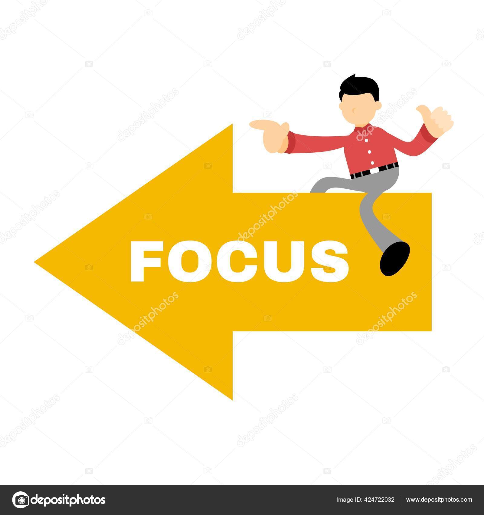 Businessman Worker Focus Board Point Cartoon Doodle Flat Design Style ...