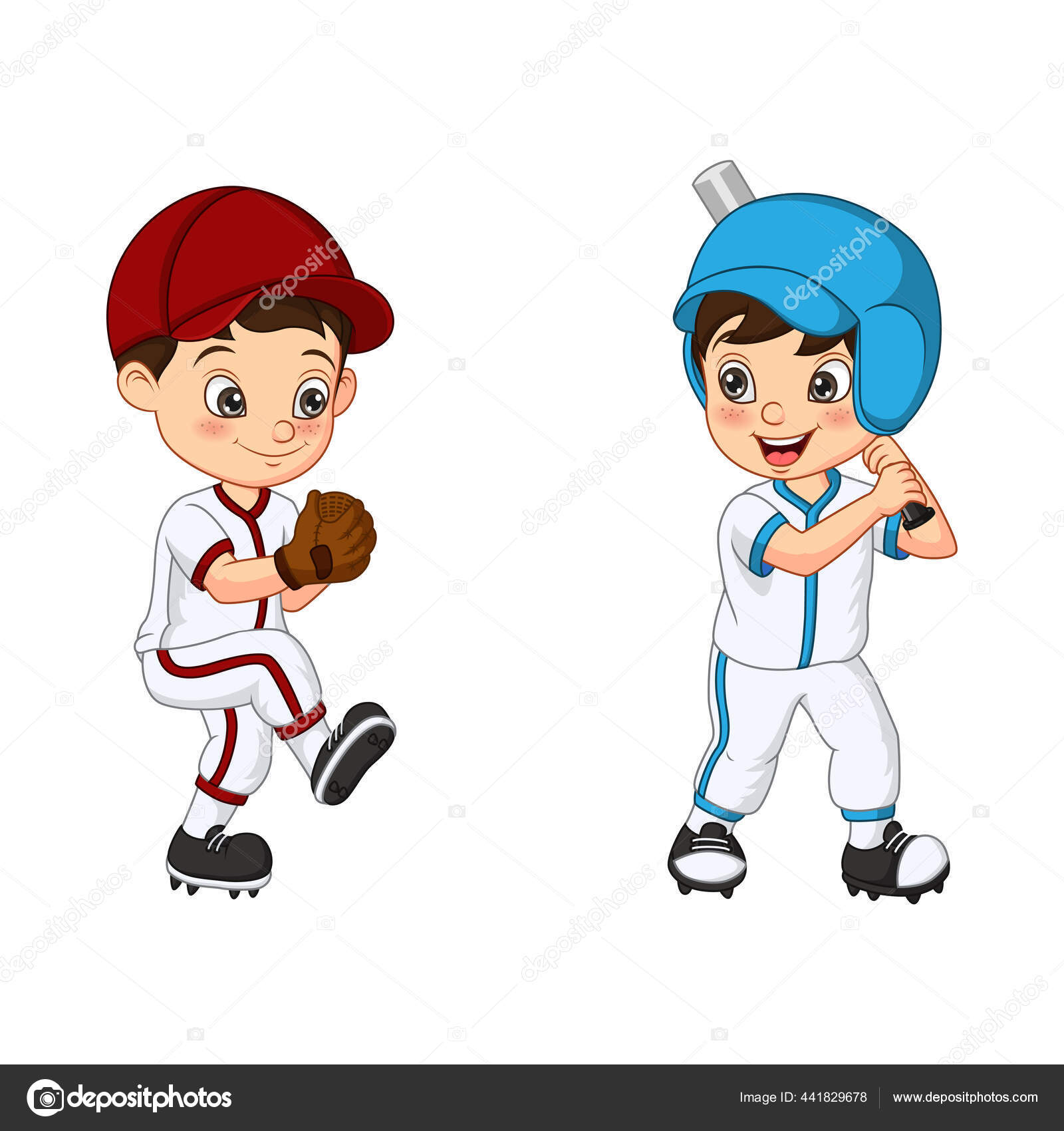 Playing Baseball Cartoon