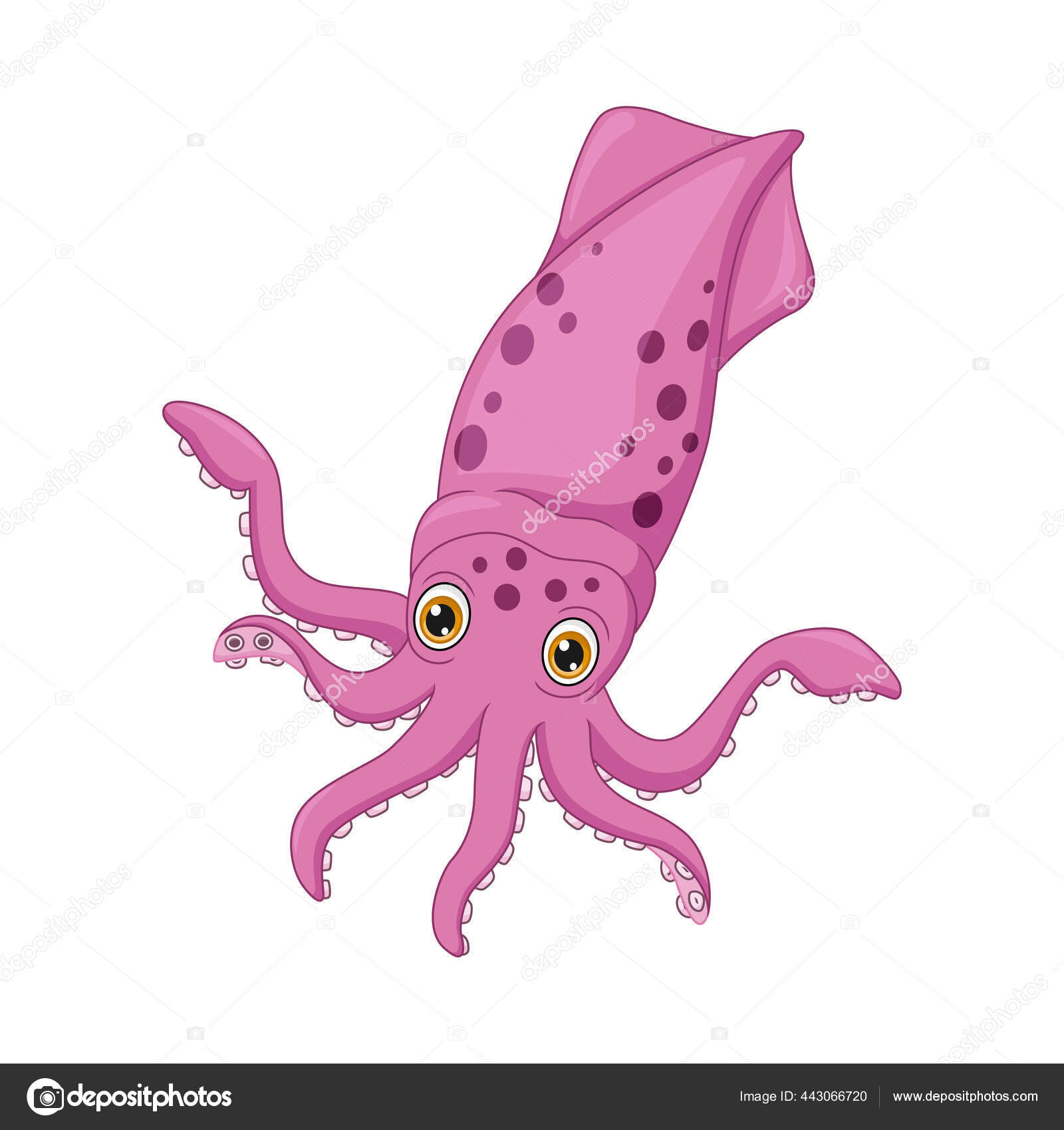 Schattige Inktvis Cartoon