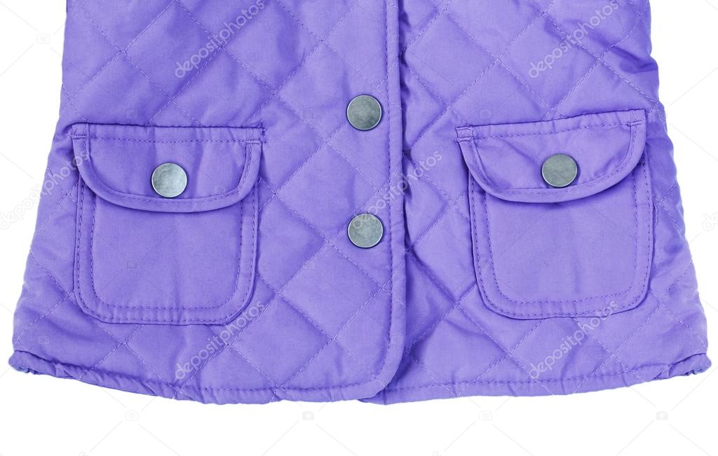 Violet purple quilted jacket with pockets — Stock Photo ...