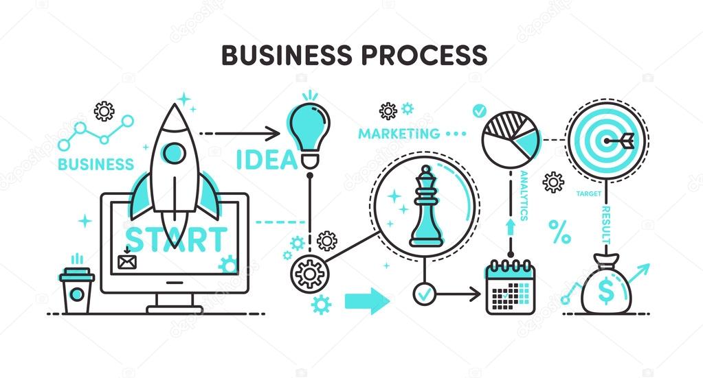 Illustration Business process — Stock Vector © moryachok_ #111747204