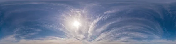 Blue sky panorama with Cirrus clouds. Seamless hdr 360 degree pano in ...